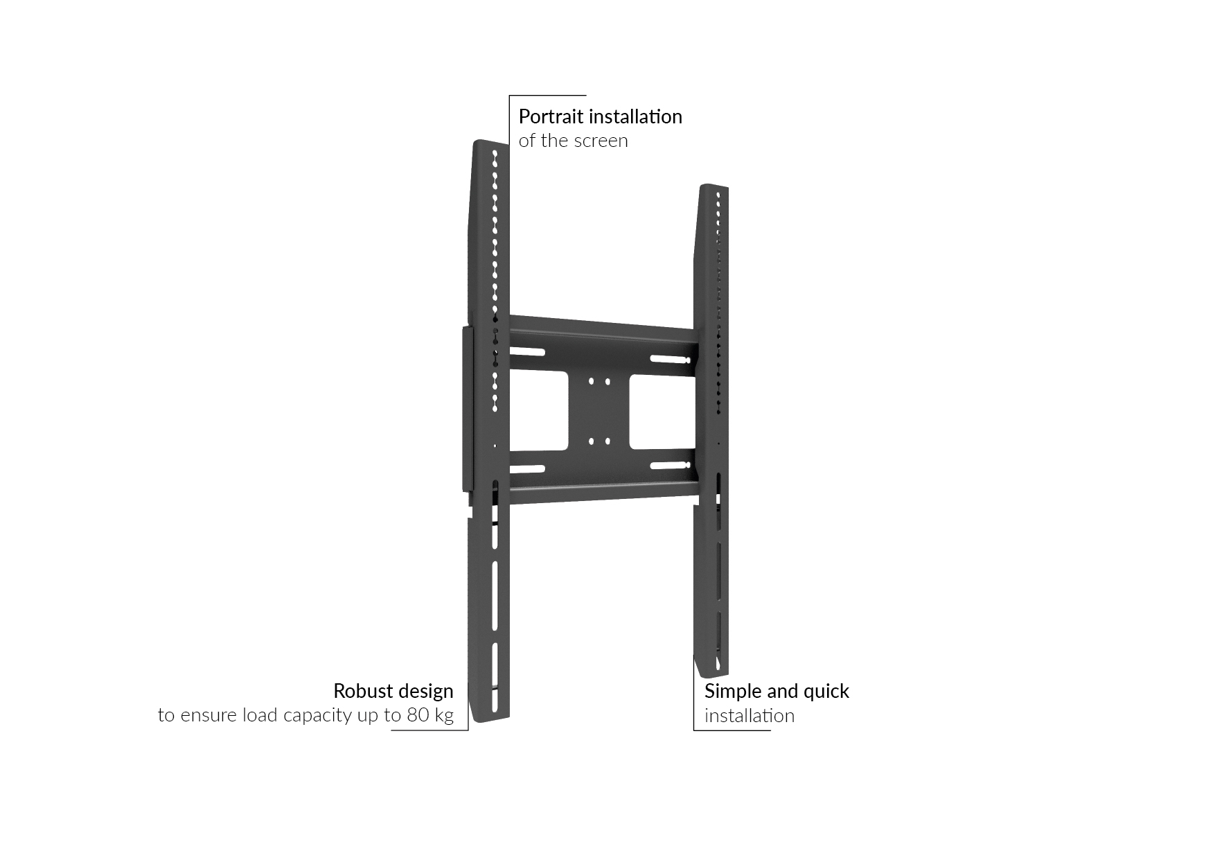 PWB3 Universal fixed wall mount for vertical mounting of a 40 “- 75 ...